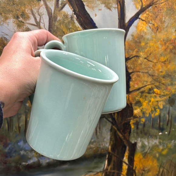Kitchen | Corning Mint Green Ceramic Mugs | Poshmark